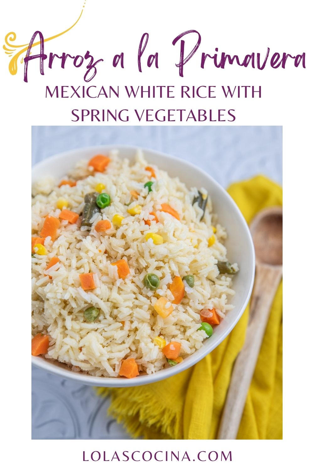 Arroz a la Primavera (Mexican White Rice with Vegetables)