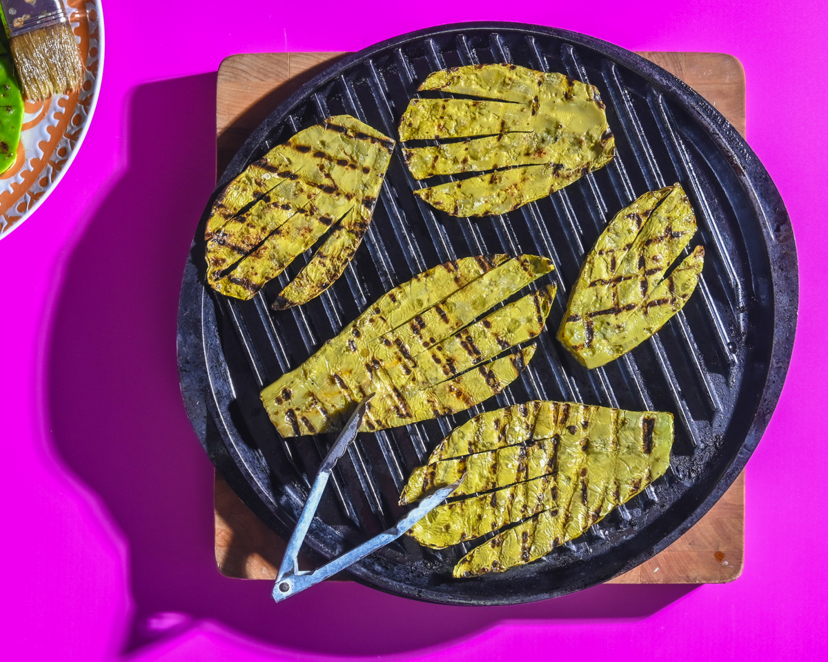 Nopales Asados (Flavorful Grilled Cactus Paddles)