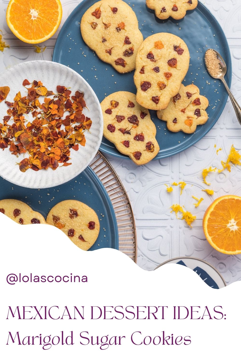 How to Make Sugar Skull Cookies with Edible Marigold Flowers