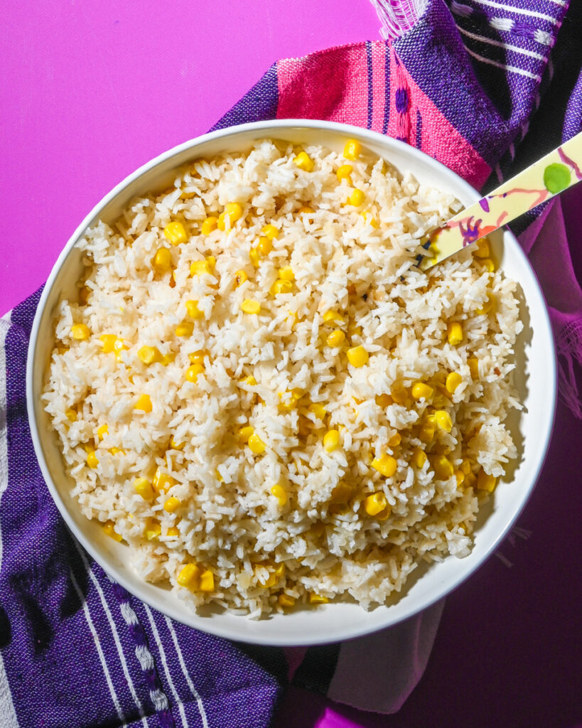 How to Make Arroz Blanco con Elote (Rice with Corn) - Lola's Cocina